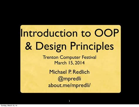 introduction to object oriented programming and design principles tcf 2014 ppt