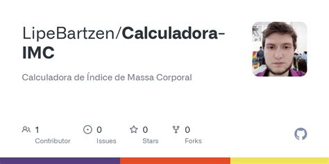 GitHub LipeBartzen Calculadora IMC Calculadora de Índice de Massa Corporal