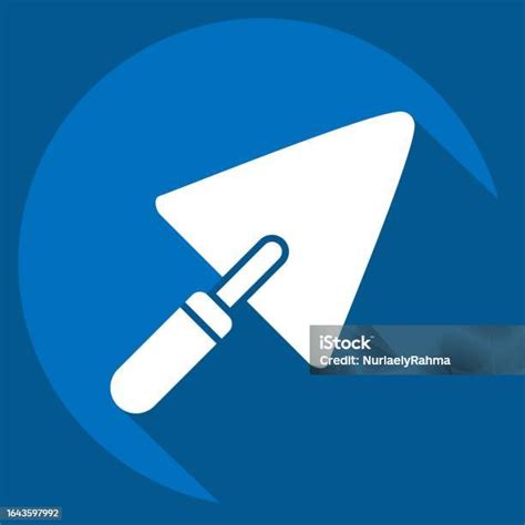 아이콘 흙손 2 건축 자재 기호와 관련이 있습니다 긴 그림자 스타일 심플한 디자인 편집 가능 간단한 그림 가정 난방에 대한 스톡 벡터 아트 및 기타 이미지 Istock