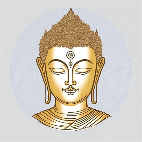 Icono Lineal De Cara De Buda Vector Premium
