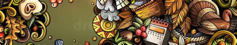 Thanksgiving Day Doodle Illustration Stock Illustration Illustration