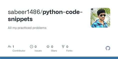 Github Sabeer Python Code Snippets All My Practiced Problems