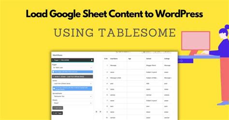 New Action Load Google Sheets Data To Your WordPress Tables V