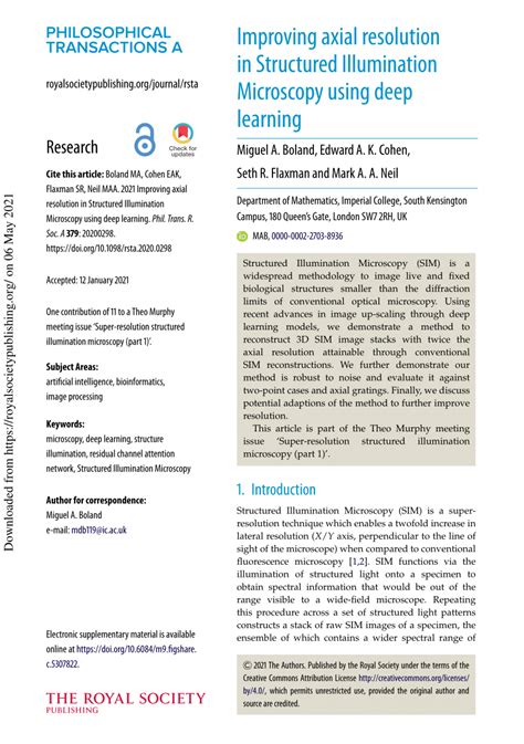 Pdf Improving Axial Resolution In Structured Illumination Microscopy Using Deep Learning