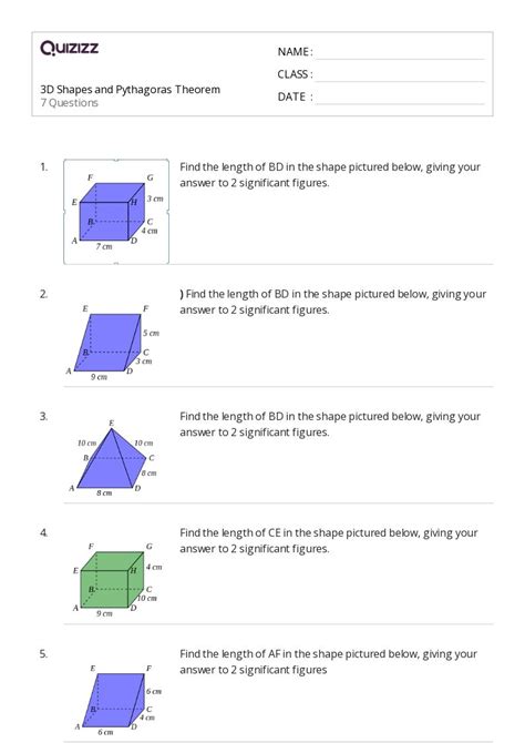 50 3d Shapes Worksheets For 7th Class On Quizizz Free And Printable