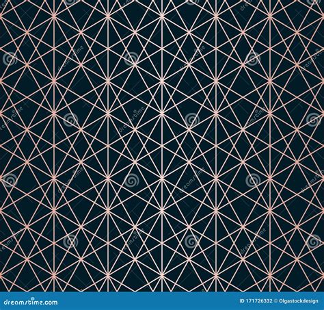 Rose Gold Pattern Vector Geometric Lines Seamless Texture Fashionable