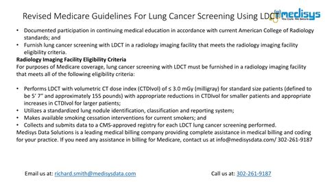 Ppt Revised Medicare Guidelines For Lung Cancer Screening Using Ldct Powerpoint Presentation