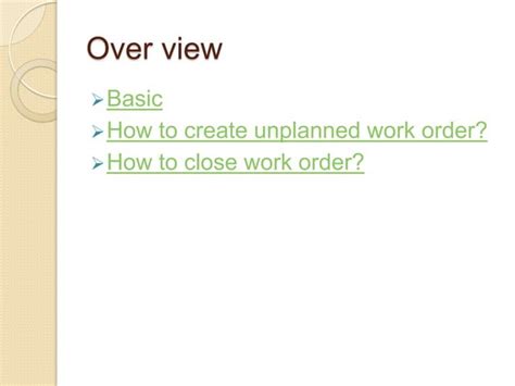 How To Create Work Order PPTX