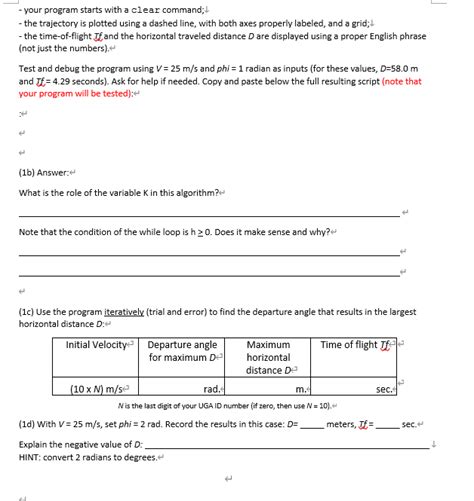 Solved Exercise Implementing A Simple Physical Model Chegg Com