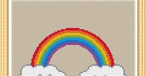 Printable Rainbow Cross Stitch Pattern Free Crochet Stitch Pattern