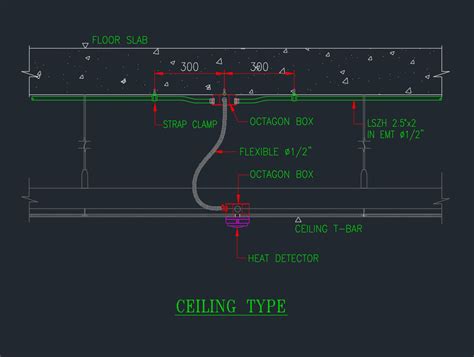 Ceiling Heat Detector Cad Block Autocad Installation Drawing
