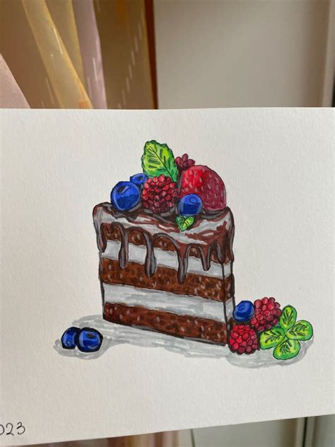 Как нарисовать тортик 3d рисунки скетчинг пироженое скетчинг Drawings Dolls Instagram