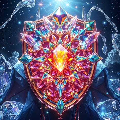 Rainbow Shield Vibrant Cosmic Crystal Barrier