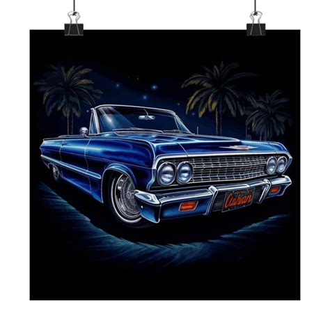 Convertible 1963 Chevrolet Impala Lowrider 63 Chevy Low Rider Etsy In 2024 Lowrider Art