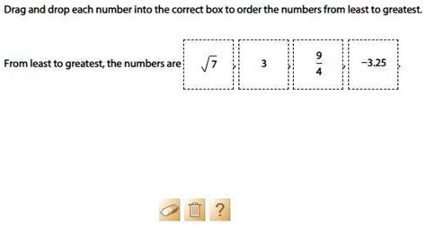 solved drag and drop each number into the correct box to order the