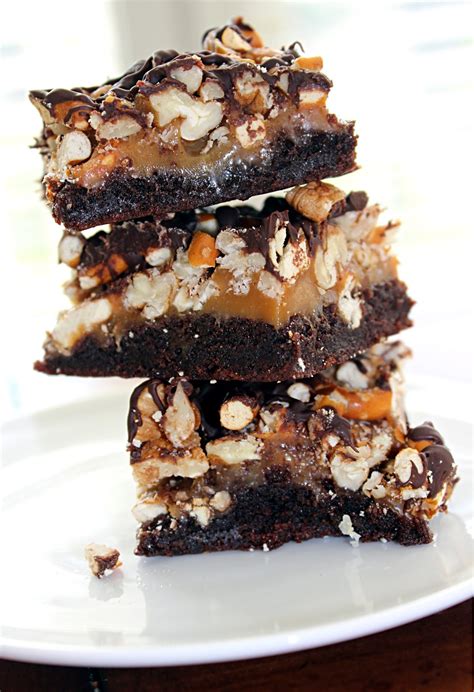 Sugar And Spice Salted Caramel Pretzel Crunch Brownies