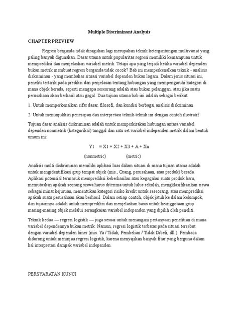 Multiple Discriminant Analysis Pdf