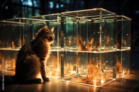 A Depiction Of Schrödingers Cat In A Superposition Of States Illustrating The Paradoxical