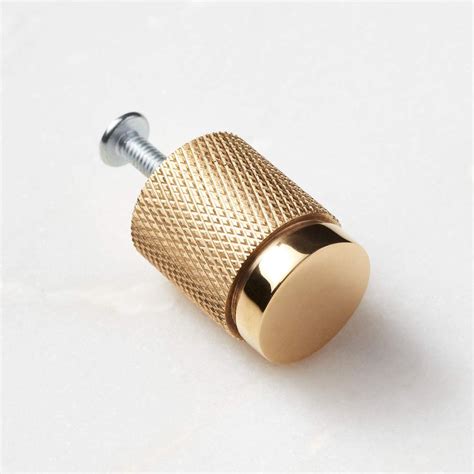Nicolo Knurled Unlacquered Brass Knob 075 Reviews Cb2 Brass