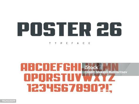 라틴어 대문자 알파벳 문자와 숫자입니다 레트로 포스터 글꼴입니다 벡터 일러스트 갈색에 대한 스톡 벡터 아트 및 기타 이미지