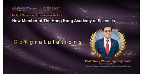 Prof Wong Wai Yeung Raymond Was Elected As The New Member Of The Hong