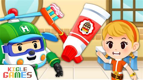 로보카 폴리 습관놀이 치카푸카 양치하자 경찰차 구급차 소방차 어린이 생활습관 게임 Robocar Poli Kigle Games Youtube