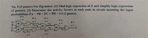 Solved No 5 5 Points For Fig Below 1 Find Logic Chegg Com