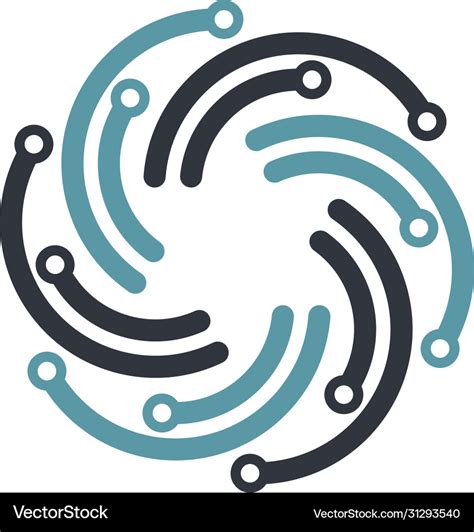 Circular Technology Circuit Icon Logo Royalty Free Vector