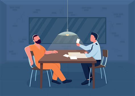 Police Interrogation Flat Color Vector Illustration 2523613 Vector Art