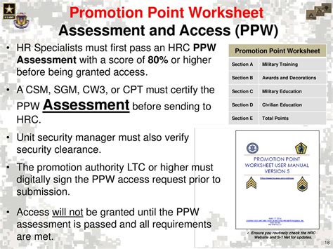 Ppw Army Links Ppw Promotion Point Worksheet Fgggk