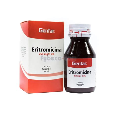 Eritromicina Genfar Susp 250mg 5ml Frasco Fybeca