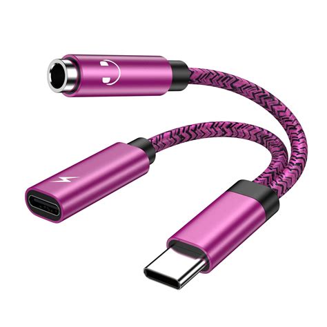 Usb C To Aux Adapter Abcpow 2 In 1 Type C To 3 5 Mm Headphone Jack Adapter Audio Jack Charger