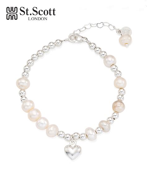 선물추천 [st Scott 본사정품] [실버도금 양면착용가능] 세인트스코트 셀럽하트 진주볼팔찌 Stj Bs1479wg 에이블리