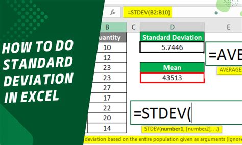 How To Do Standard Deviation In Excel Earn And Excel