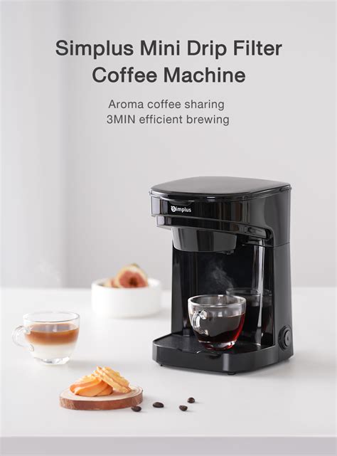 Simplus Coffee Maker Drip Filter Coffee Machine Dual Cups Dual Use For Coffee And Tea Brewing