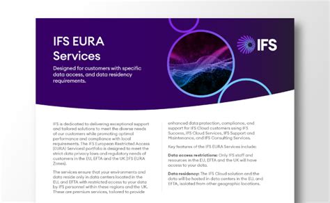 IFS Cloud Restricted Access And Residency Services Fact Sheet