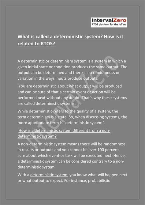 What Is Called A Deterministic System How Is It Related To Rtos By Intervalzero Issuu