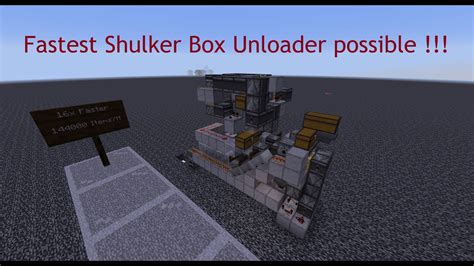 Tutorial Fast Shulker Box Unloader X Hopperspeed Items H YouTube