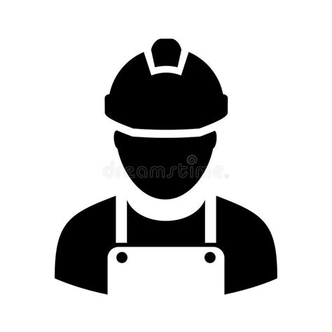 Worker With Hard Hat Icon Stock Vector Illustration Of Labourer 89283214