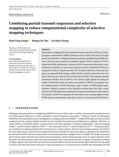 Combining Partial Transmit Sequences And Selective Mapping To Reduce Computational Complexity Of