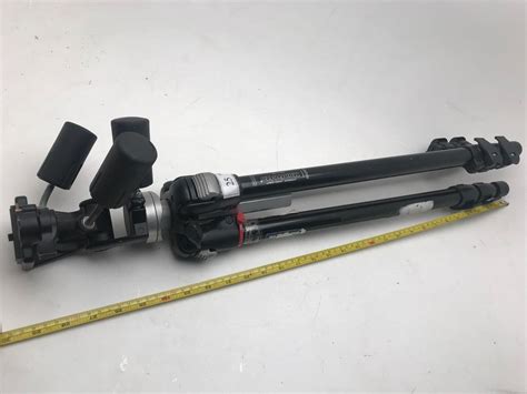 Manfrotto 055clb Black Aluminium Tripod With 141rc 3 Way Pan And Tilt Head