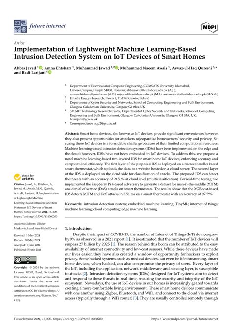 Pdf Implementation Of Lightweight Machine Learning Based Intrusion Detection System On Iot