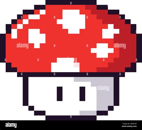 Cute Mushroom Pixel Art Stock Vector Image And Art Alamy