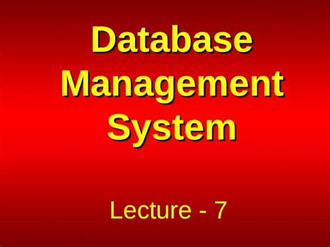 Ppt Database Management Systems Cs403 Power Point Slides Lecture 07