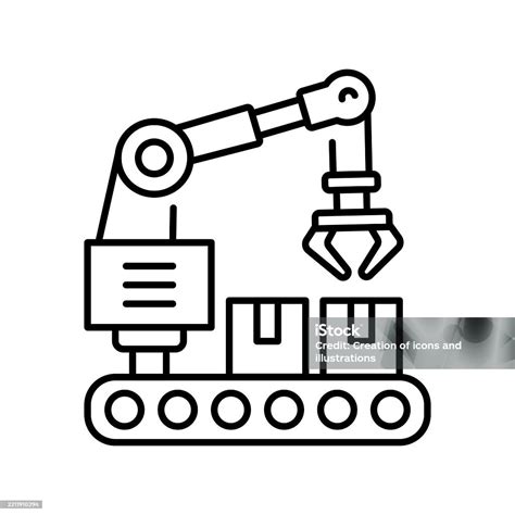창고 로봇 디지털 및 인쇄 프로젝트를 위한 검은색 선 아이콘 0명에 대한 스톡 벡터 아트 및 기타 이미지 0명 벡터 산업용 로봇팔 Istock
