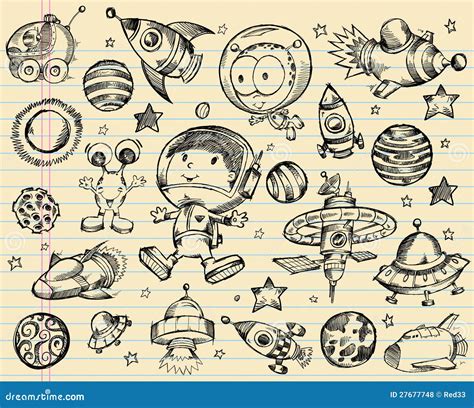 Space Doodle Pattern Vector Illustration 165527448