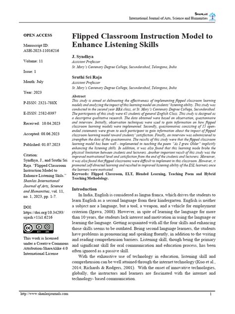 Flippedclassroominstructionmodeltoe 2 Pdf Learning English As A Second Or Foreign