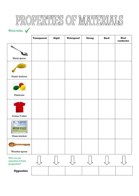 Properties Of Materials Interactive Exercise For 2º 3º Primaria