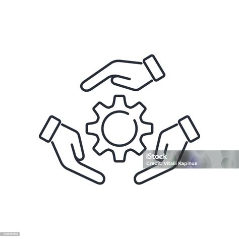 동료 상호 작용 및 관계가 있는 작업 흐름 메커니즘 공통 관리 프로세스 벡터 선형 아이콘 고립된 통하고 있는 백색 배경 개념에 대한 스톡 벡터 아트 및 기타 이미지 Istock