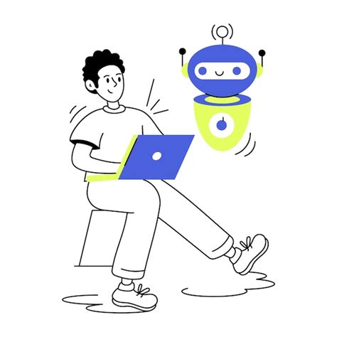 Premium Vector An Outline Icon Of Robot Assistant